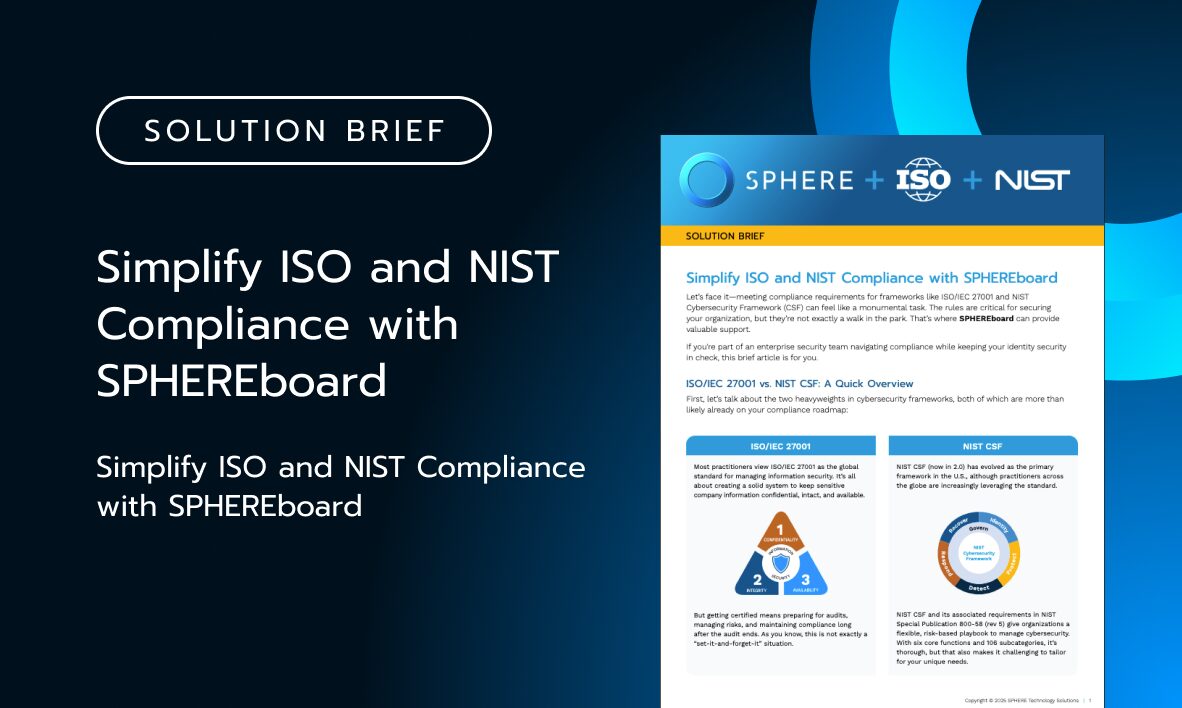 Simplify ISO and NIST Compliance with SPHEREboard - SPHERE